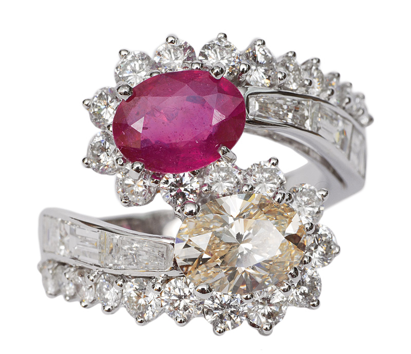 Prachtvoller Rubin-Diamant-Brillant-Ring