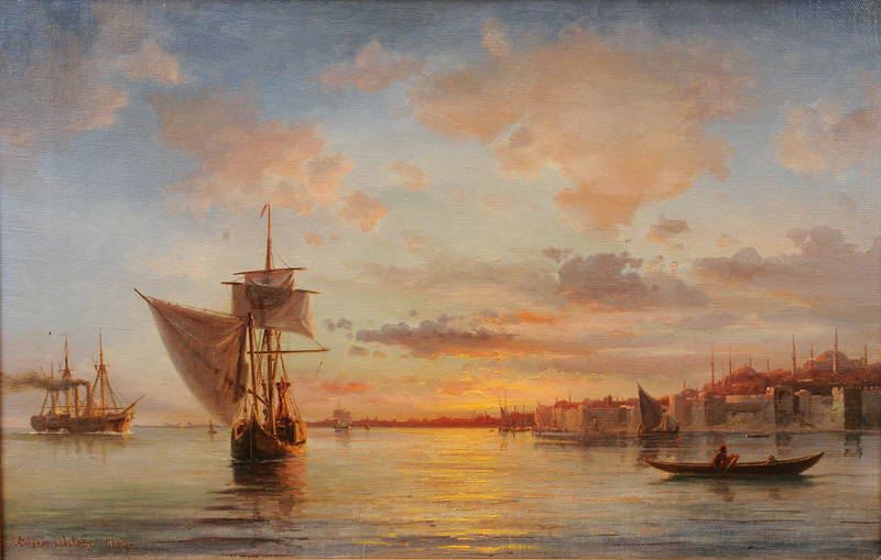 Anton Melbye - Schiffe vor Konstantinopel