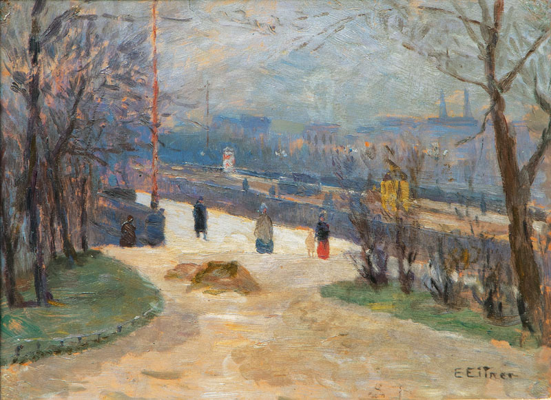 Ernst Eitner - Blick über die Lombardsbrücke auf den Alsterdamm