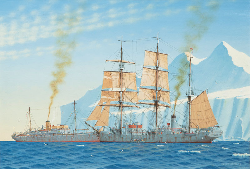 Peter Storck - Die Pourquoi-Pas und ein Dampfschiff in der Arktis