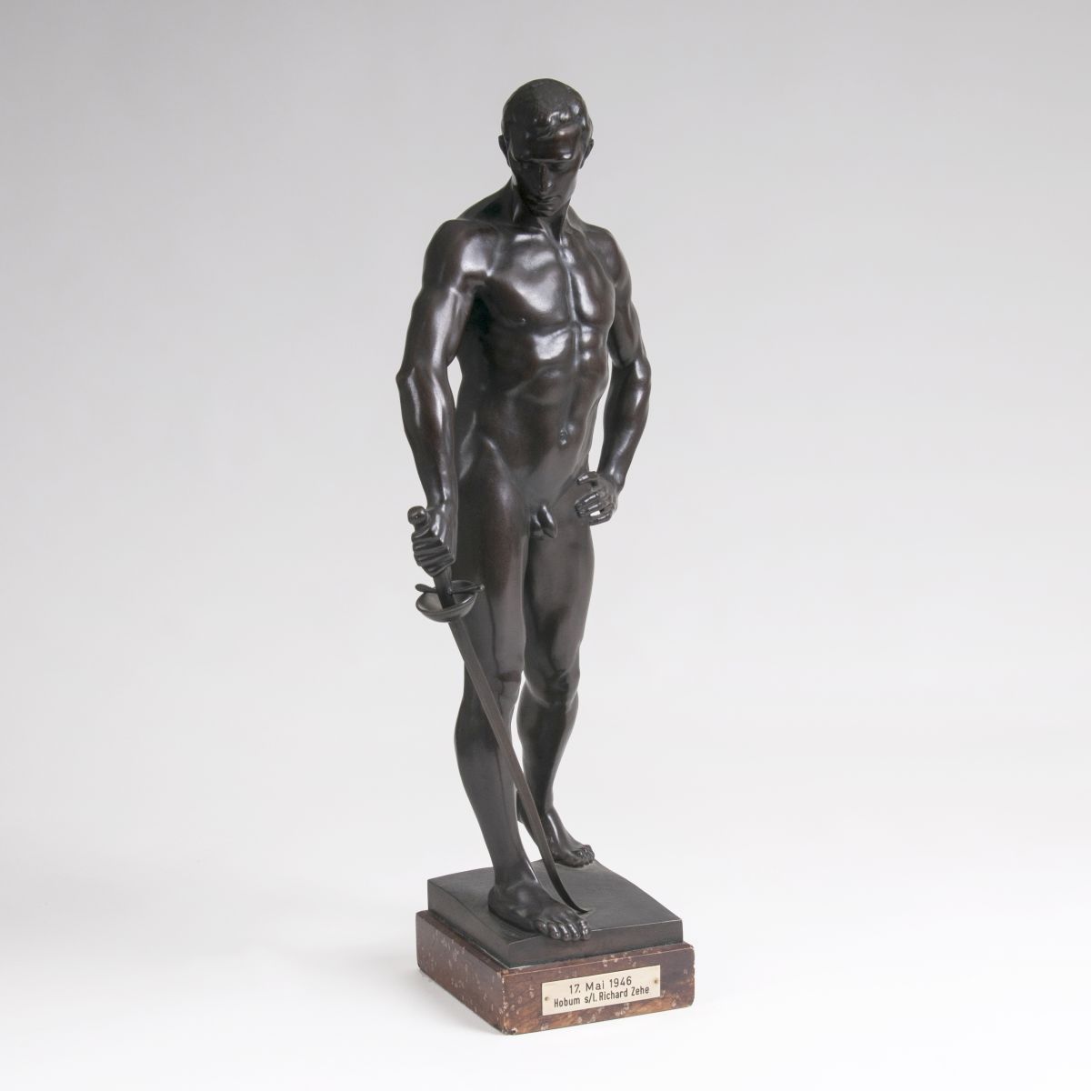 Hugo Lederer - Bronze-Skulptur 'Fechter'