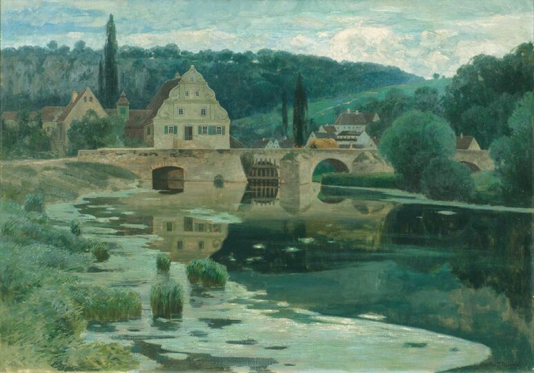 Charles J. Palmié: Herrenhaus am Fluß | Barnebys