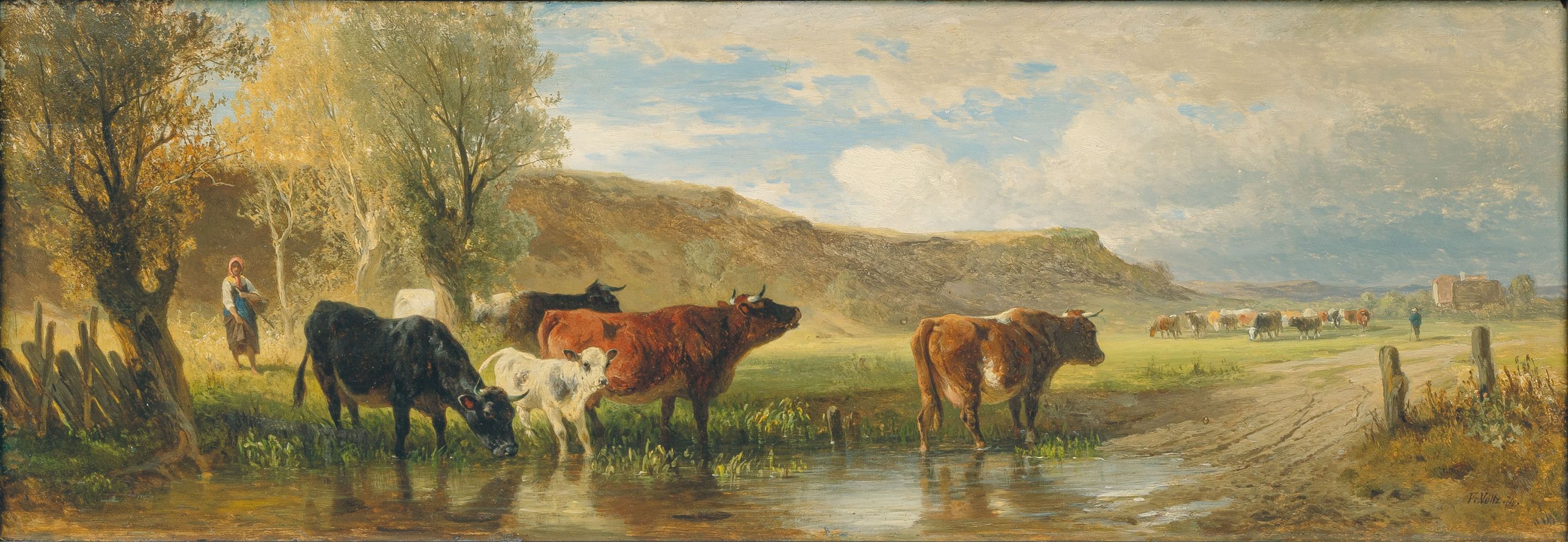 Friedrich Voltz: Cattle at a Watering Place [104187]
