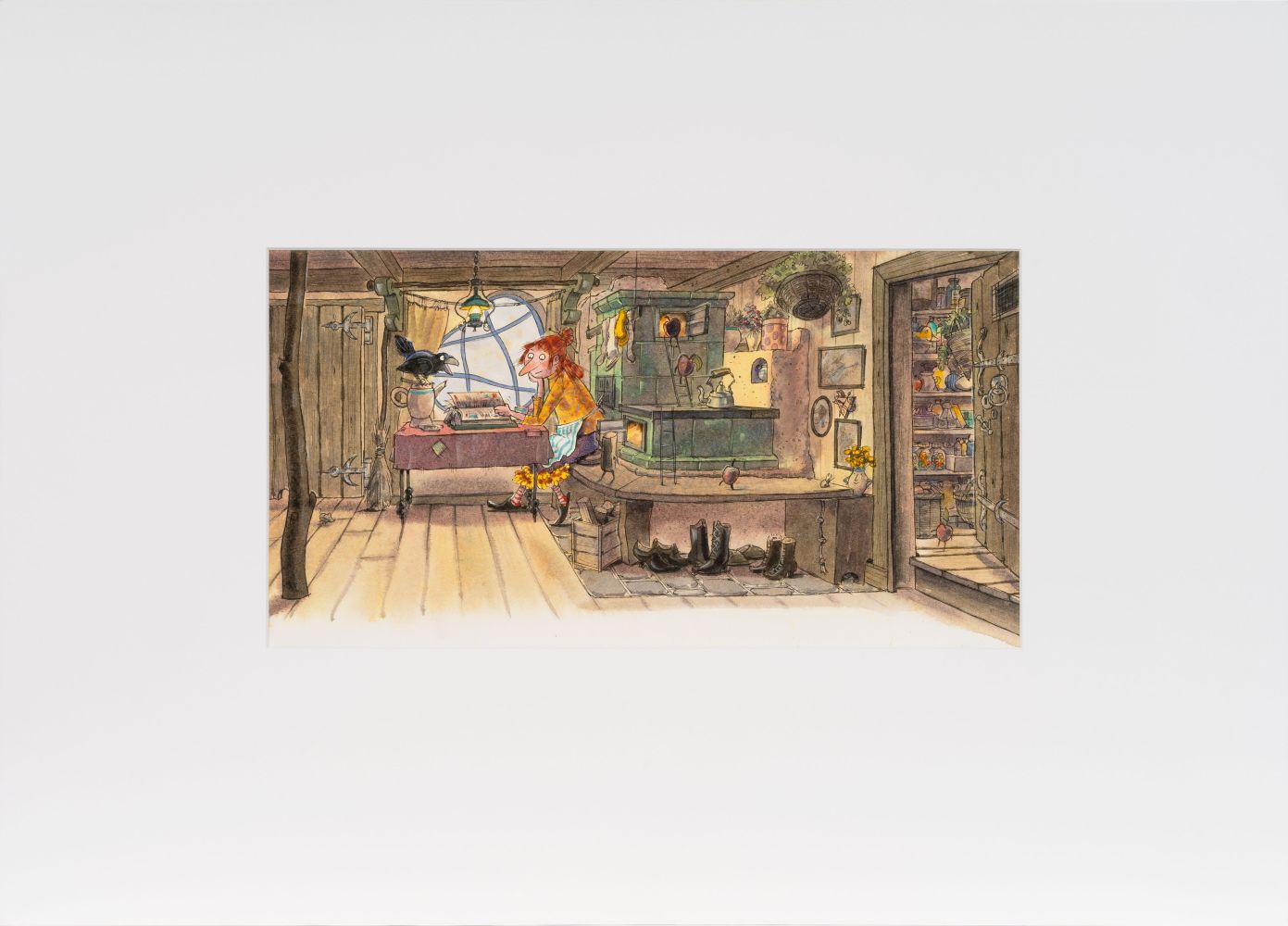 Daniel Napp: Drei Aquarelle: Die kleine Hexe: Winterzauber mit Abraxas ...