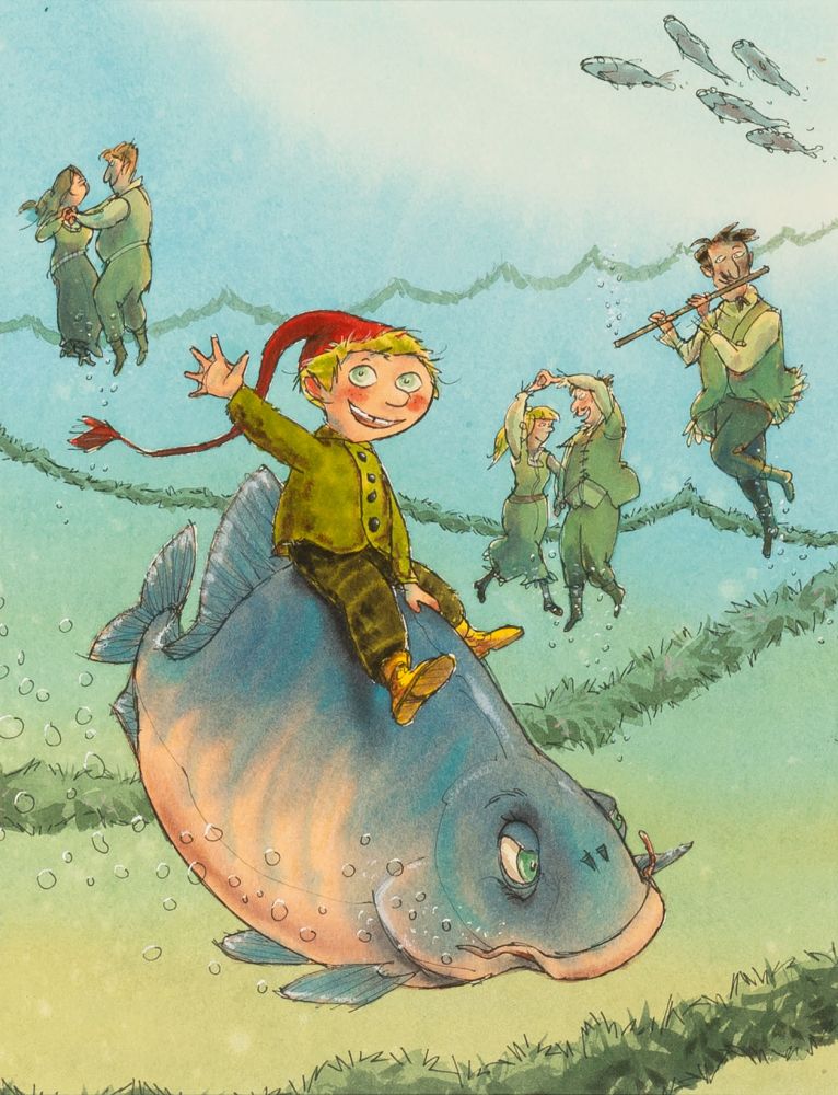 Daniel Napp: Drei Aquarelle: Der Kleine Wassermann: Aus Frühling und ...