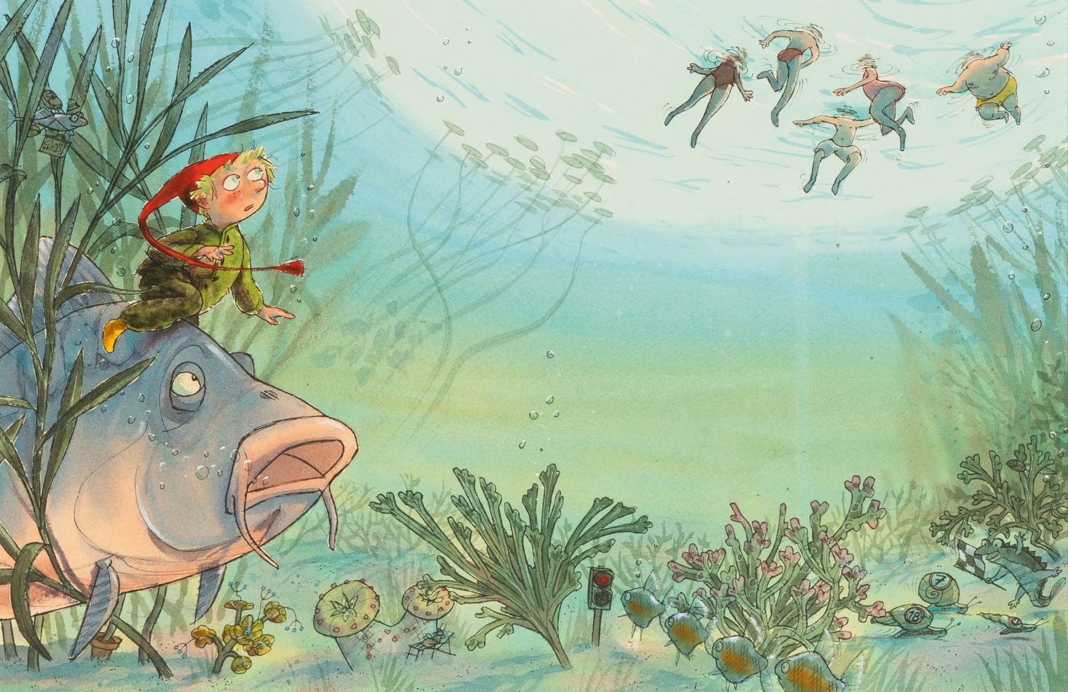 Daniel Napp: Drei Aquarelle: Der Kleine Wassermann: Sommer im ...